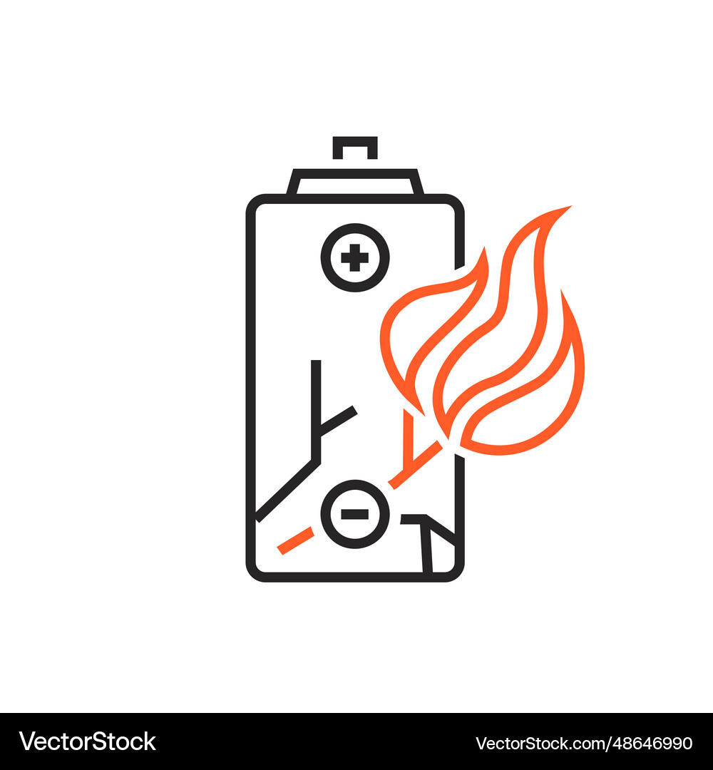 Dangerous lithium-ion batteries over-charging Vector Image