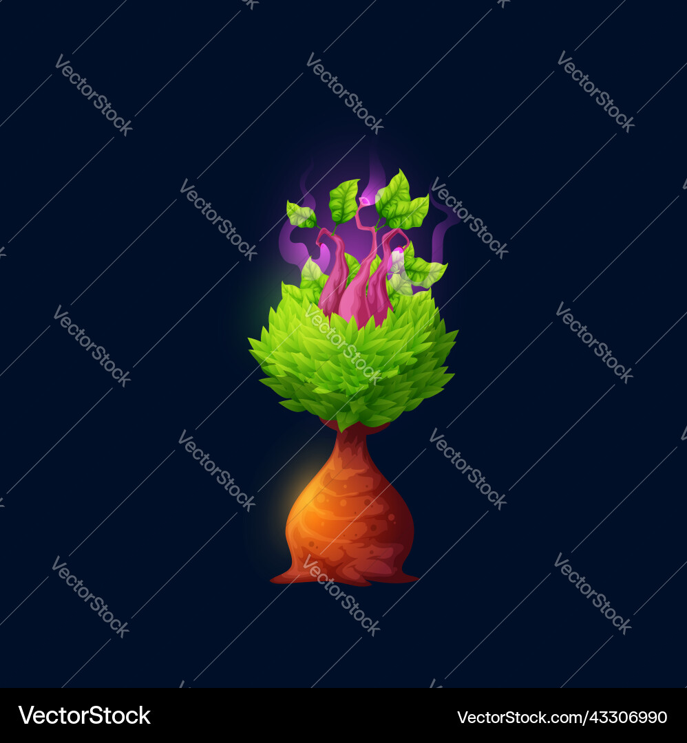 Fantastic alien magic tree cartoon fantasy forest Vector Image