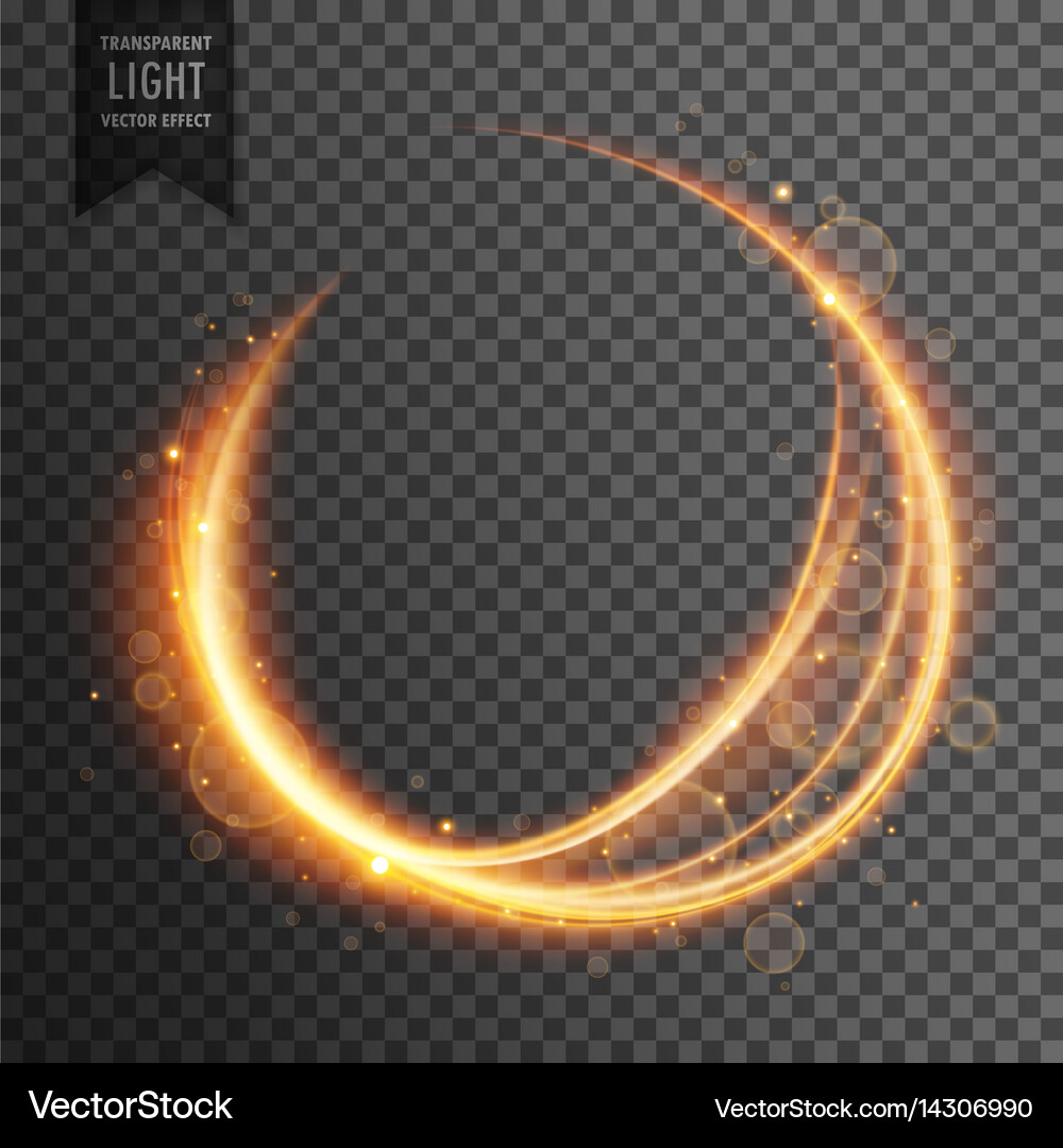 Golden Lens Flare Transparent Light Effect Vector Image