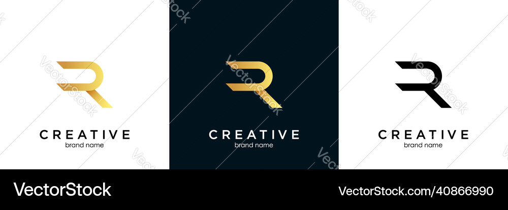 Letter r logo design inspiration Royalty Free Vector Image