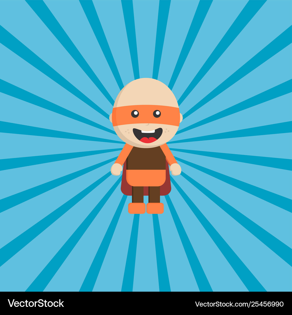 Little superhero flat cartoon Royalty Free Vector Image