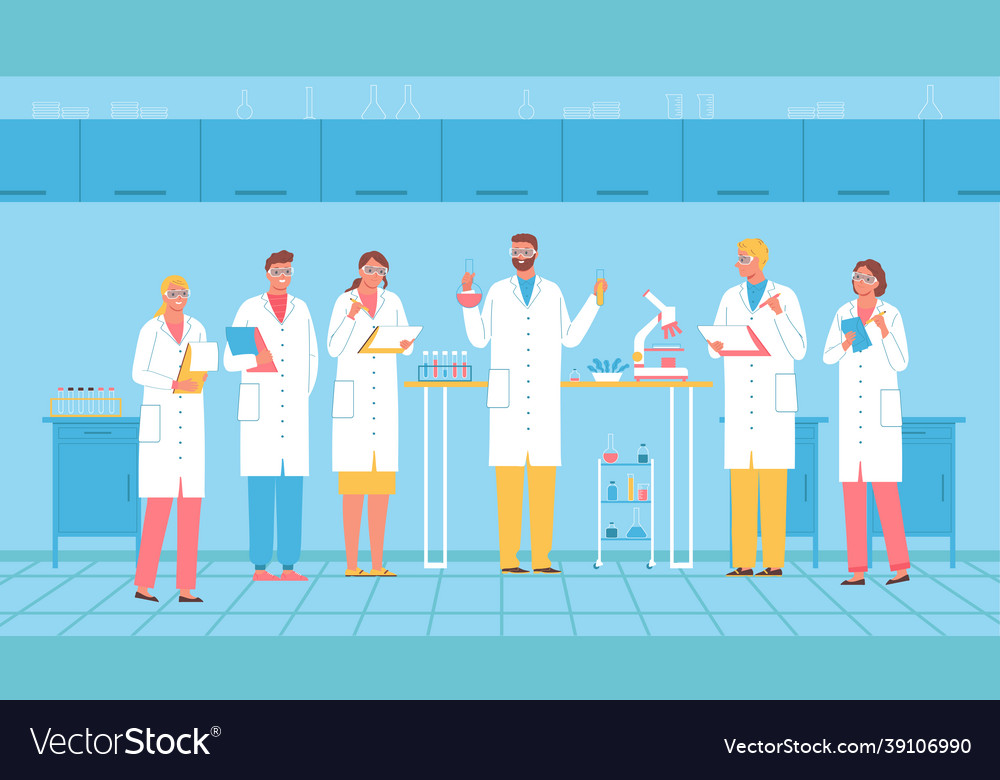 Microbiology presentation flat Royalty Free Vector Image