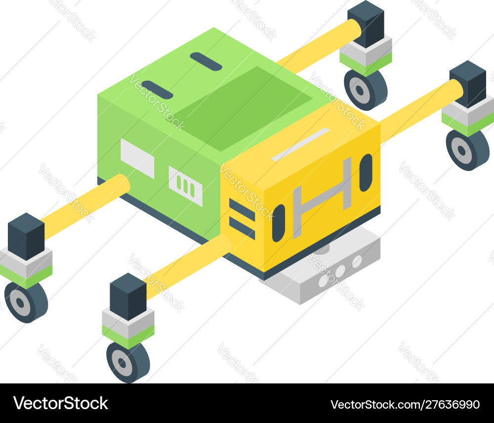Modern smart farm robot icon isometric style Vector Image