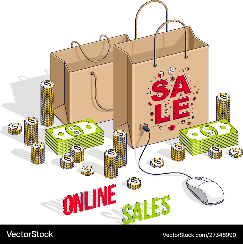Online shopping concept web store internet sales Vector Image