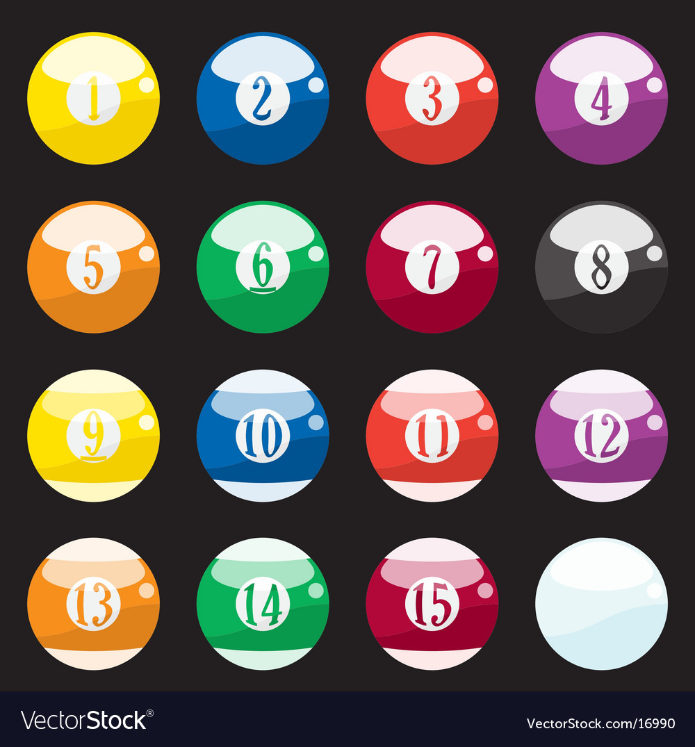 Pool balls Royalty Free Vector Image - VectorStock
