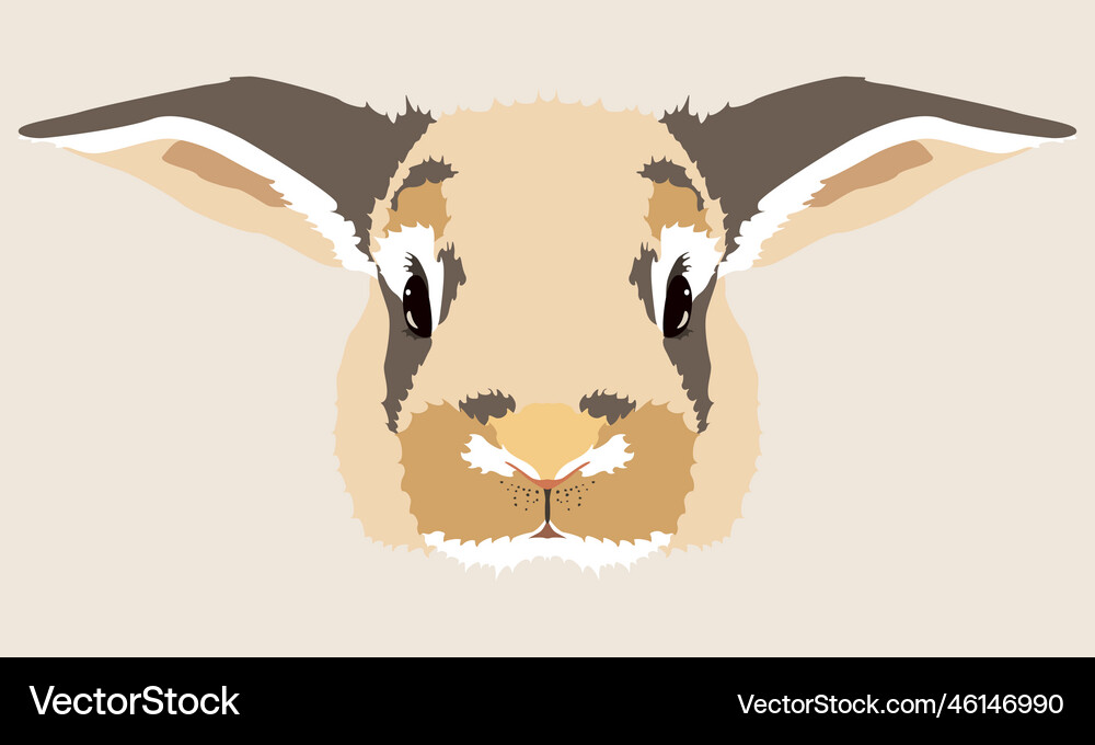 Rabbit symmetrical in spots animal head Royalty Free Vector