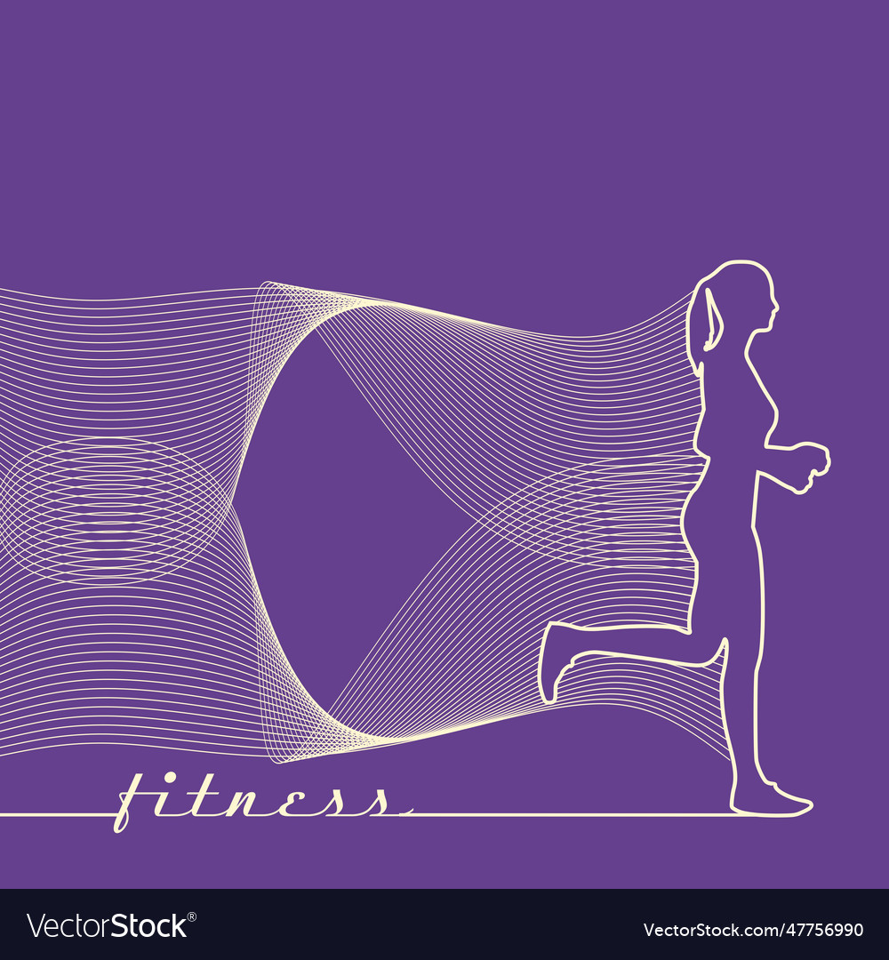 Running lady silhouette Royalty Free Vector Image