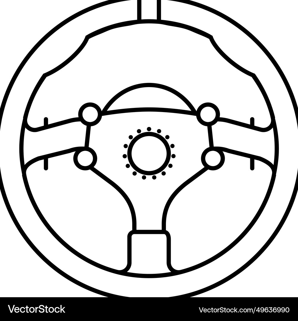 Steering wheel vehicle auto line icon Royalty Free Vector