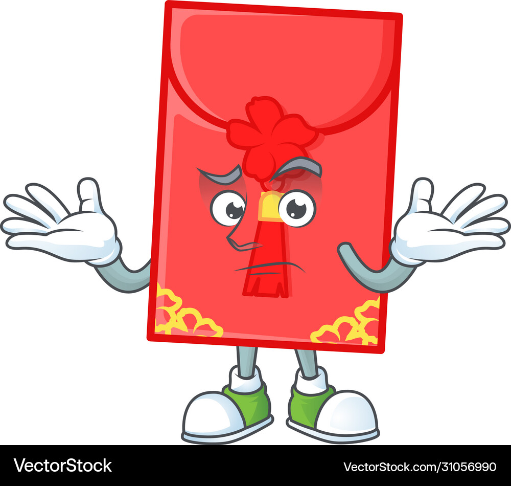 Super funny grinning chinese envelope mascot Vector Image
