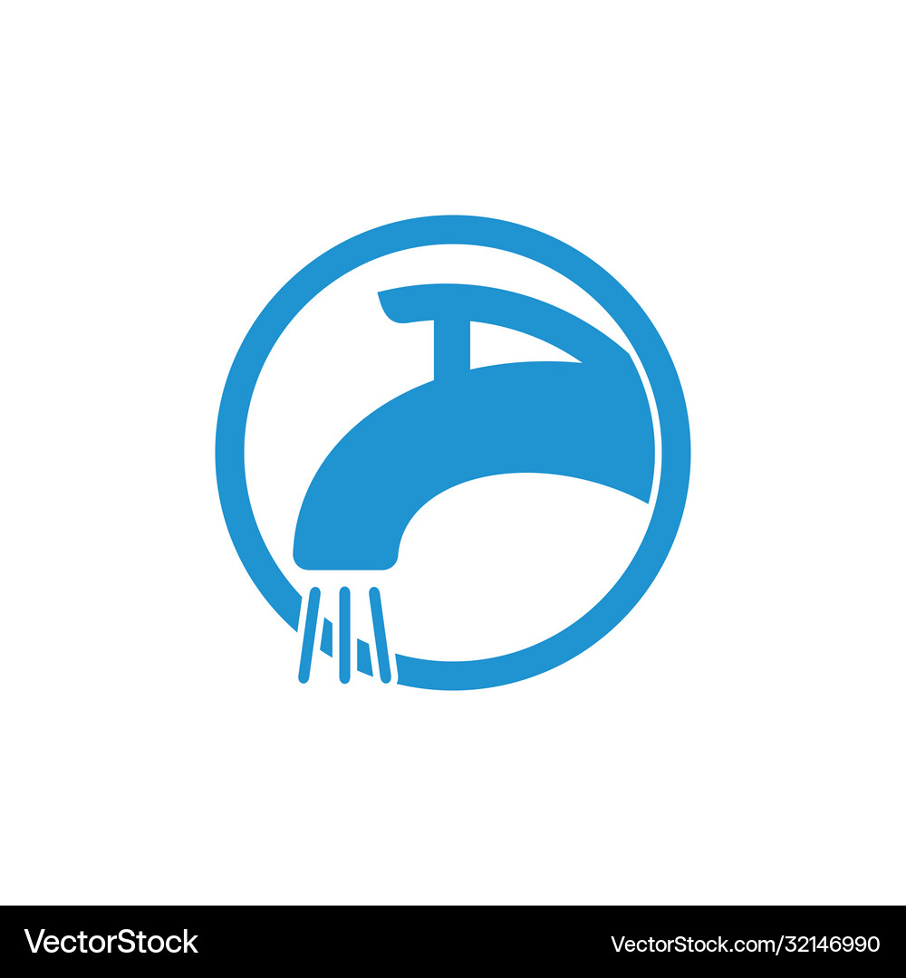 Water faucet symbol logo Royalty Free Vector Image