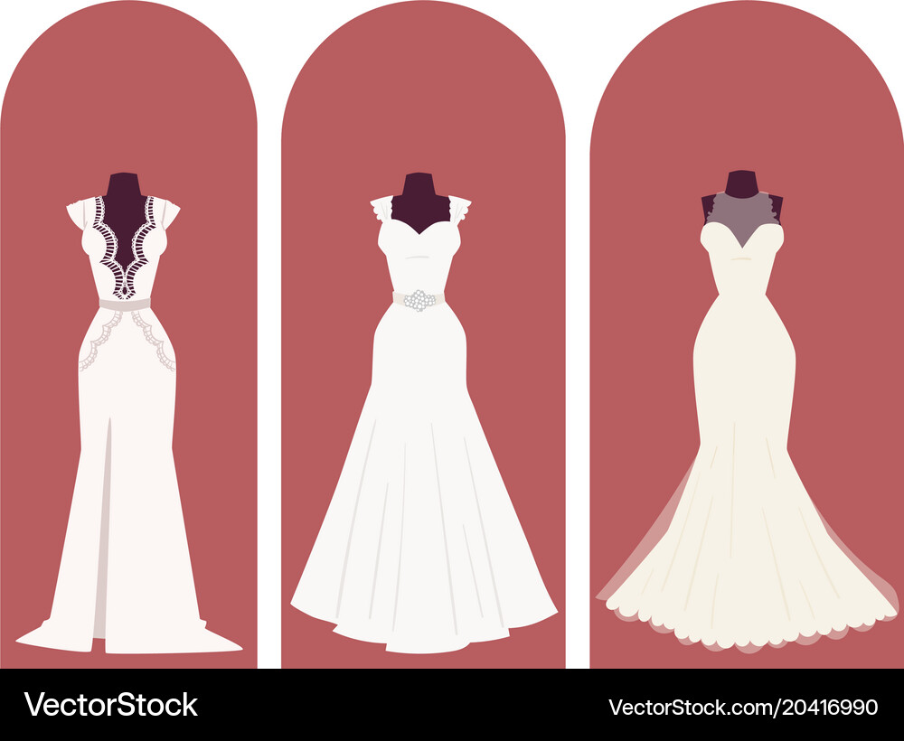 Wedding bride dress elegance style celebration Vector Image