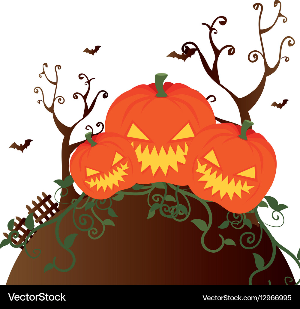 Celebration card halloween scene Royalty Free Vector Image