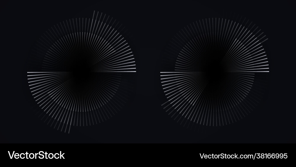 Circular spiral sound wave rhythm from lines Vector Image