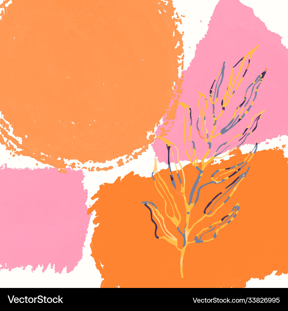 Collage modern poster with abstract shapes Vector Image