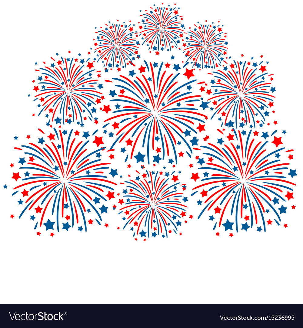 Firework white background Royalty Free Vector Image