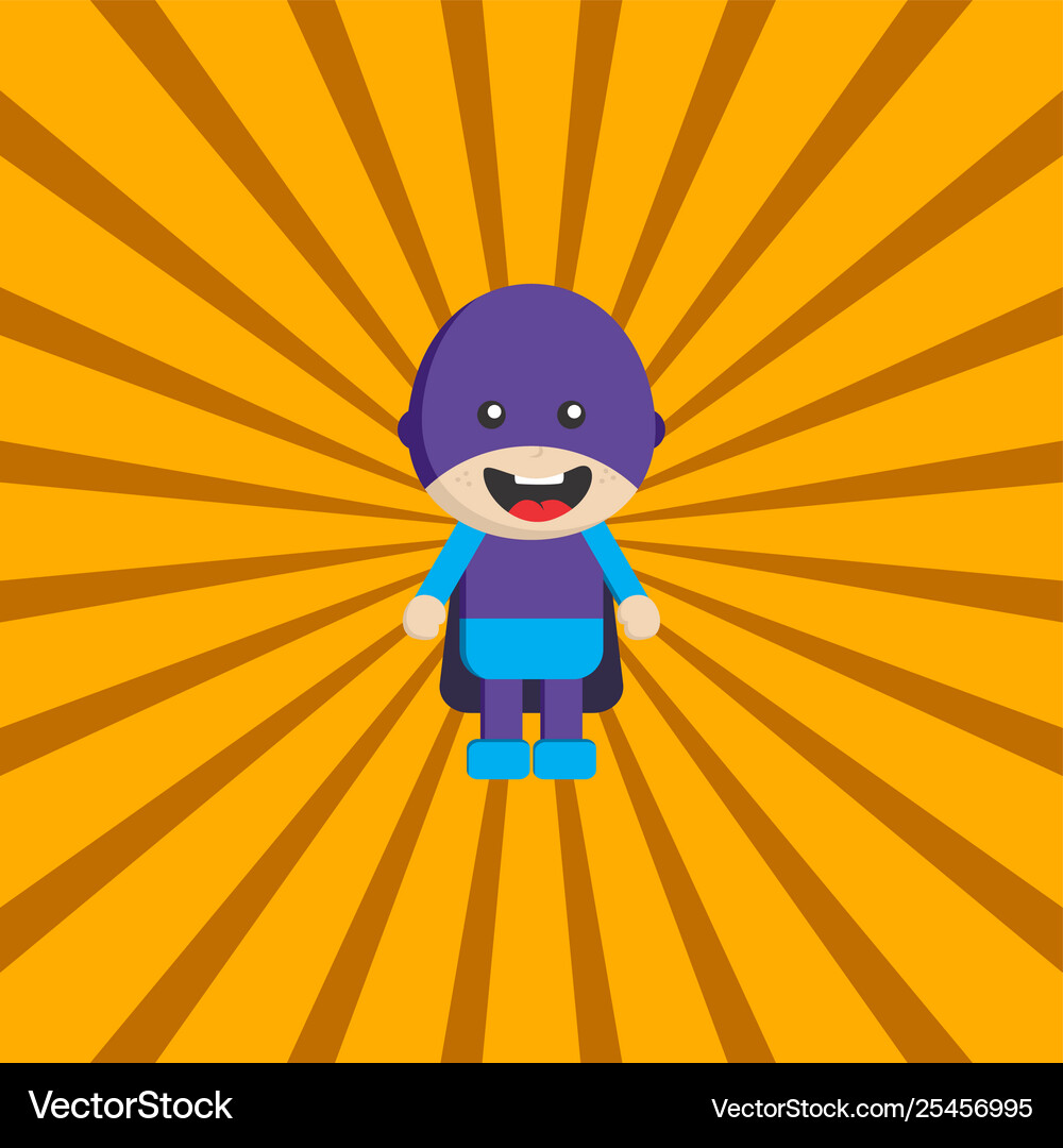 Little superhero flat cartoon Royalty Free Vector Image