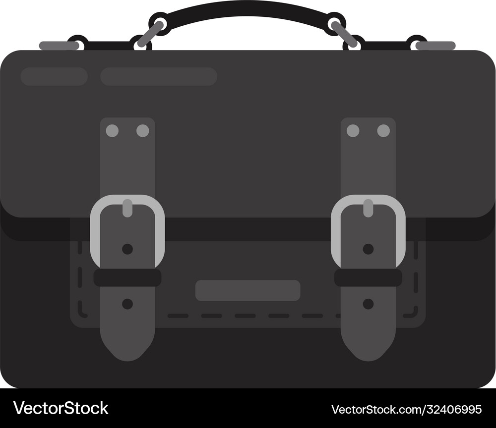Realistic black men leather bag with belt Vector Image