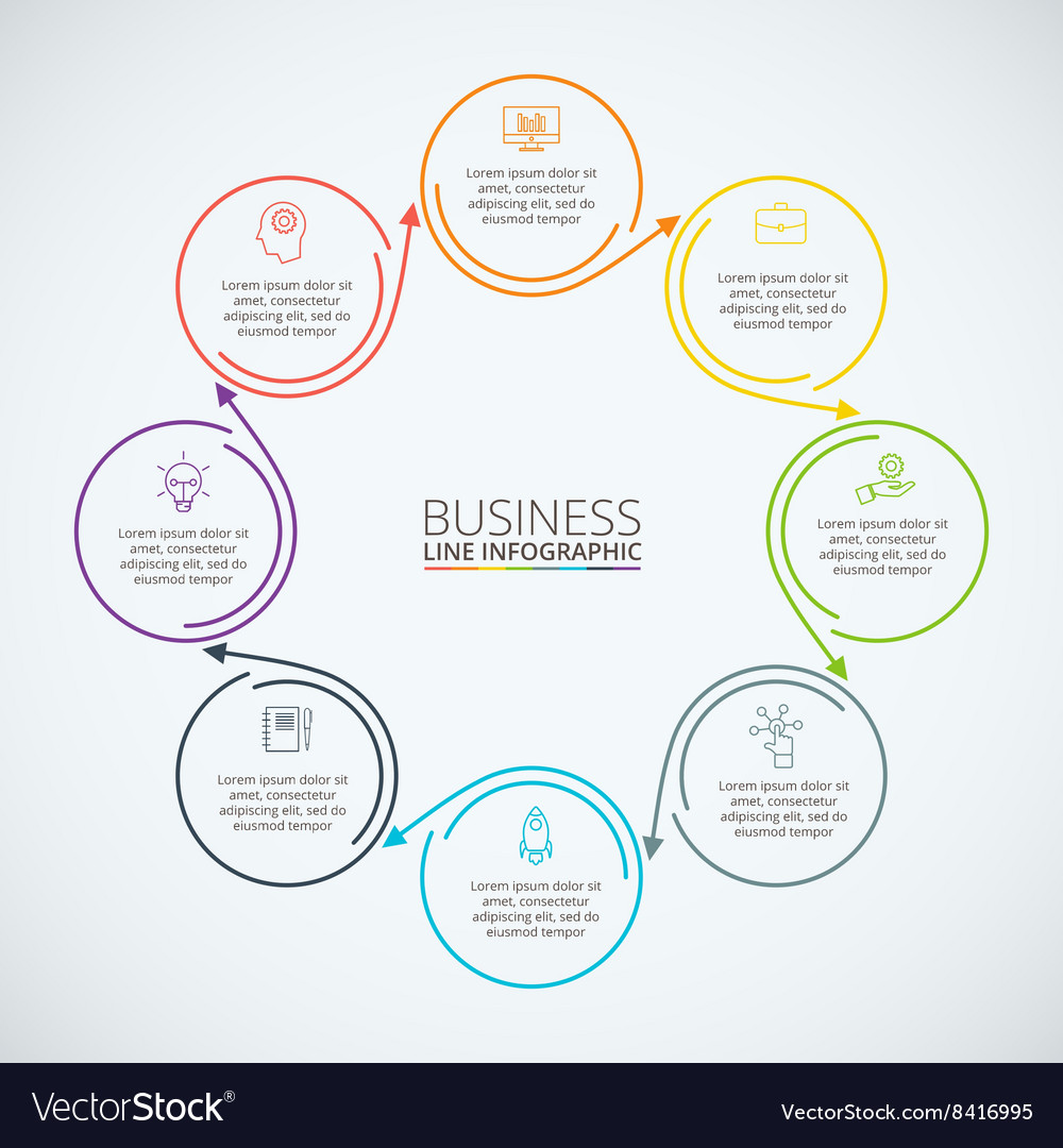 Thin line flat element for infographic Royalty Free Vector