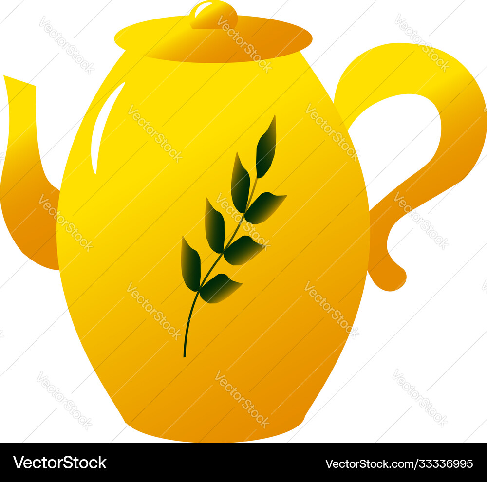 Yellow teapot for tea kitchen appliances Vector Image