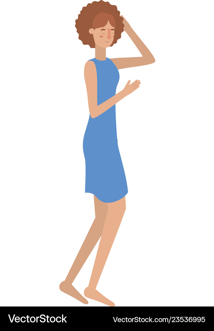 Young woman with sleeping pose avatar character Vector Image