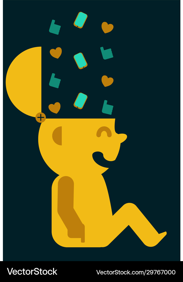 Absorbing information from social media Royalty Free Vector