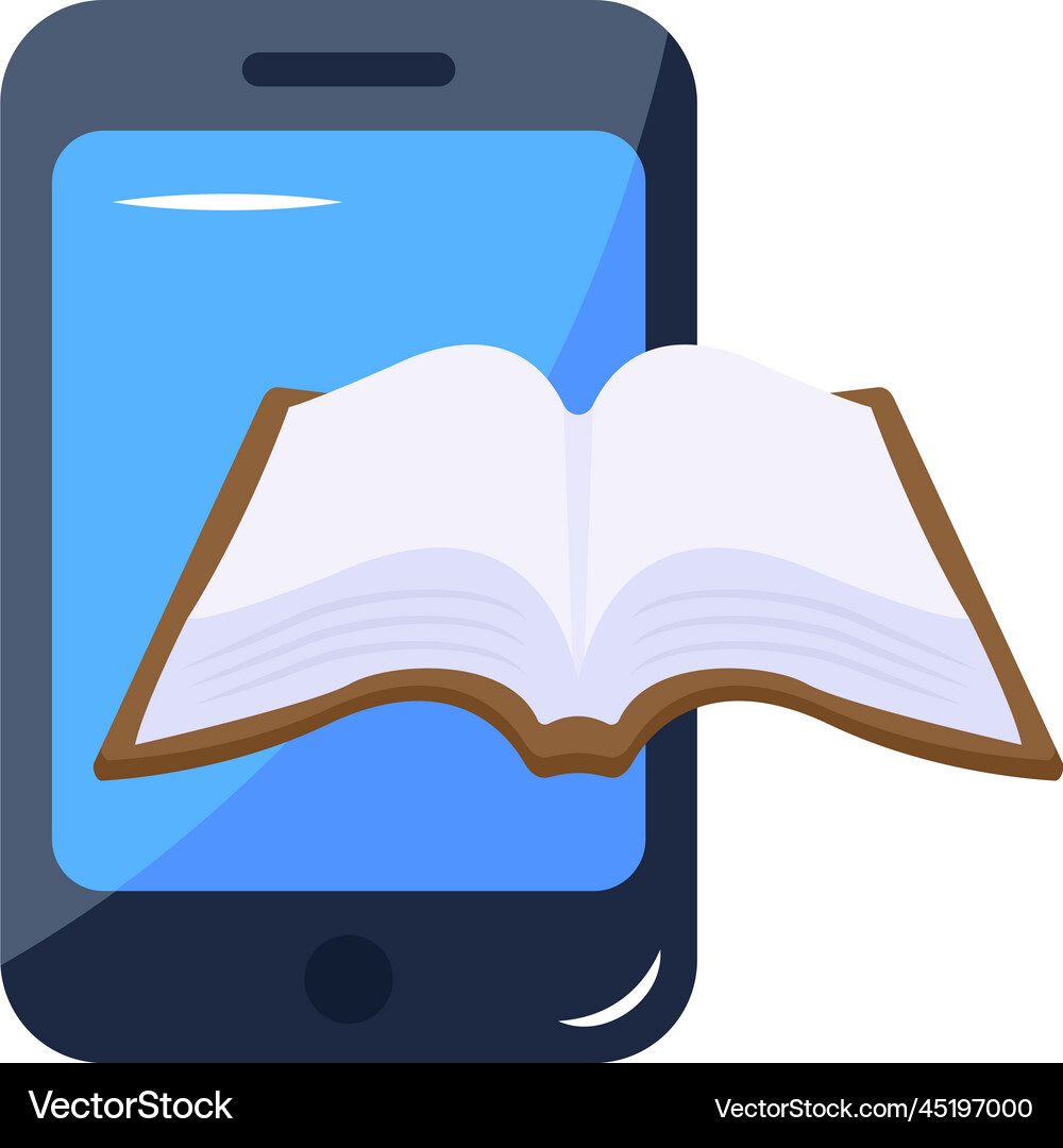 Download flat icon of e book Royalty Free Vector Image