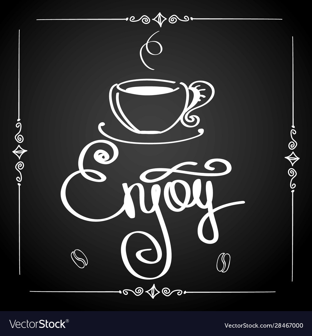 Enjoy coffee logo or background Royalty Free Vector Image