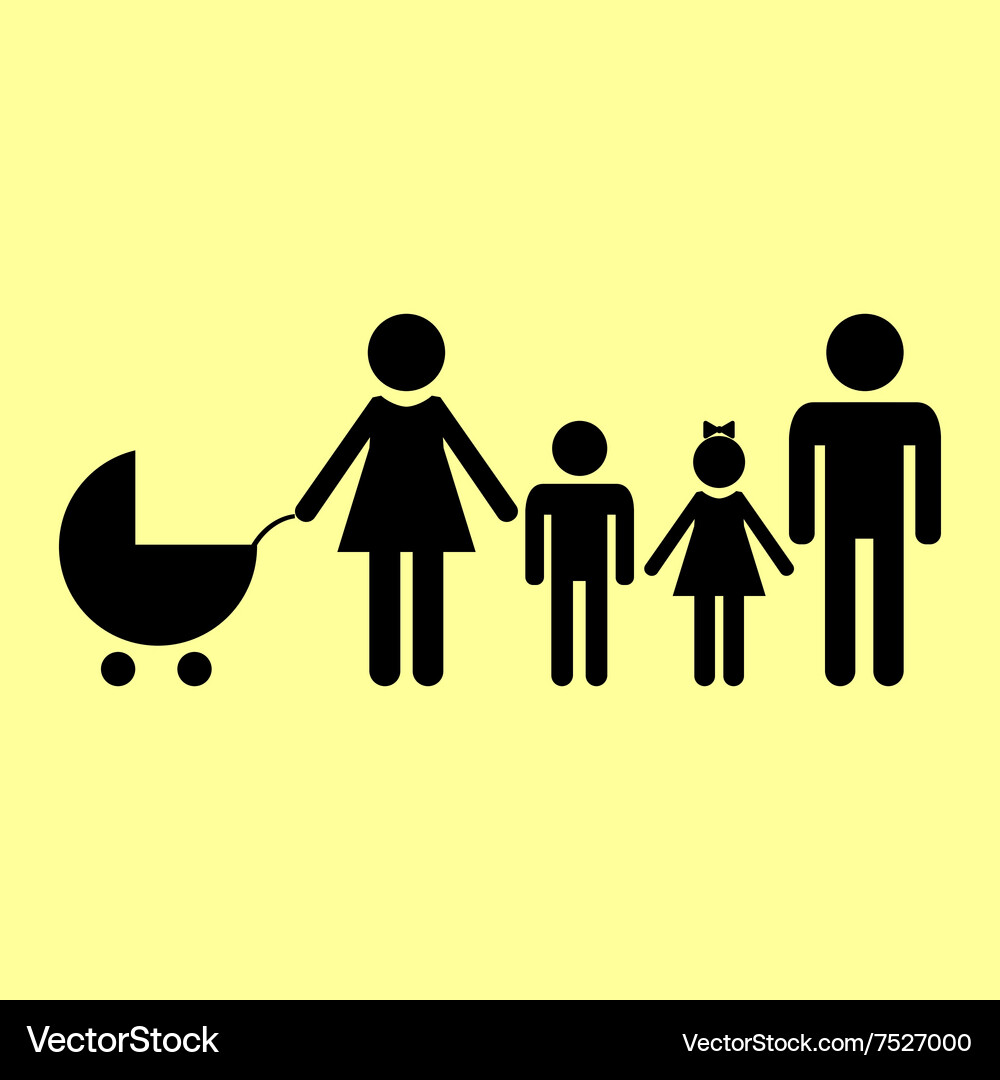 Family sign flat style icon Royalty Free Vector Image