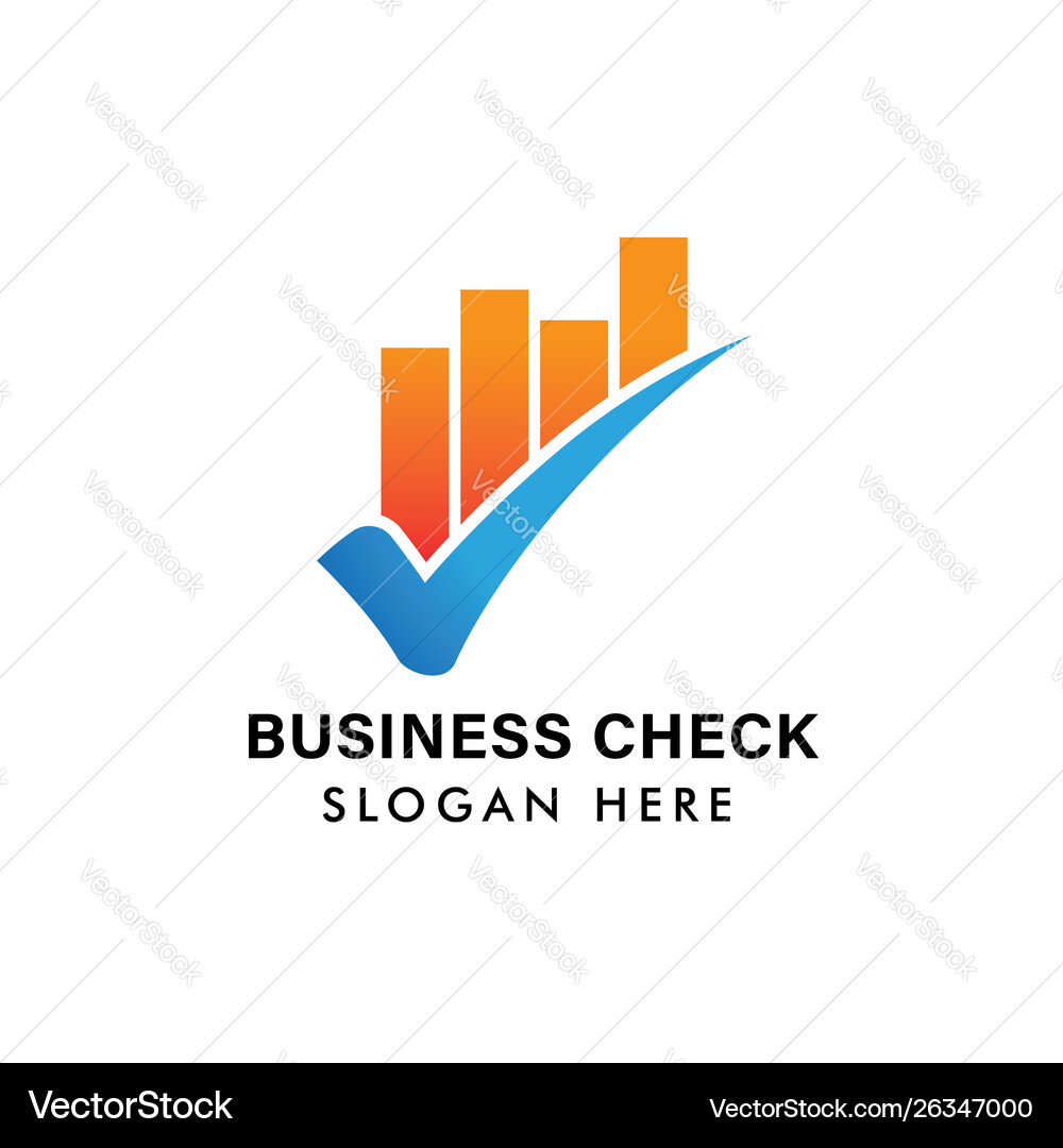 Financial business logo template check Royalty Free Vector