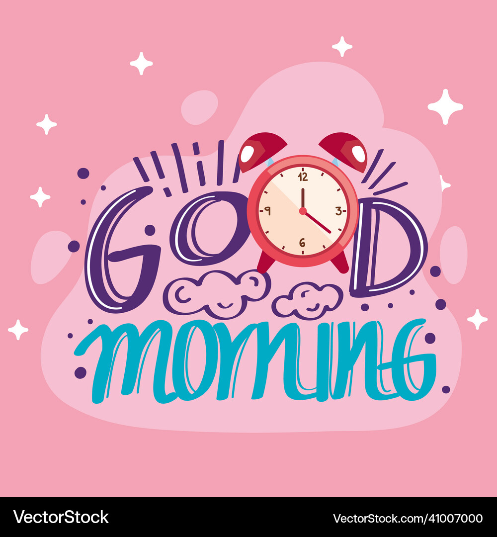 Good morning with alarm Royalty Free Vector Image