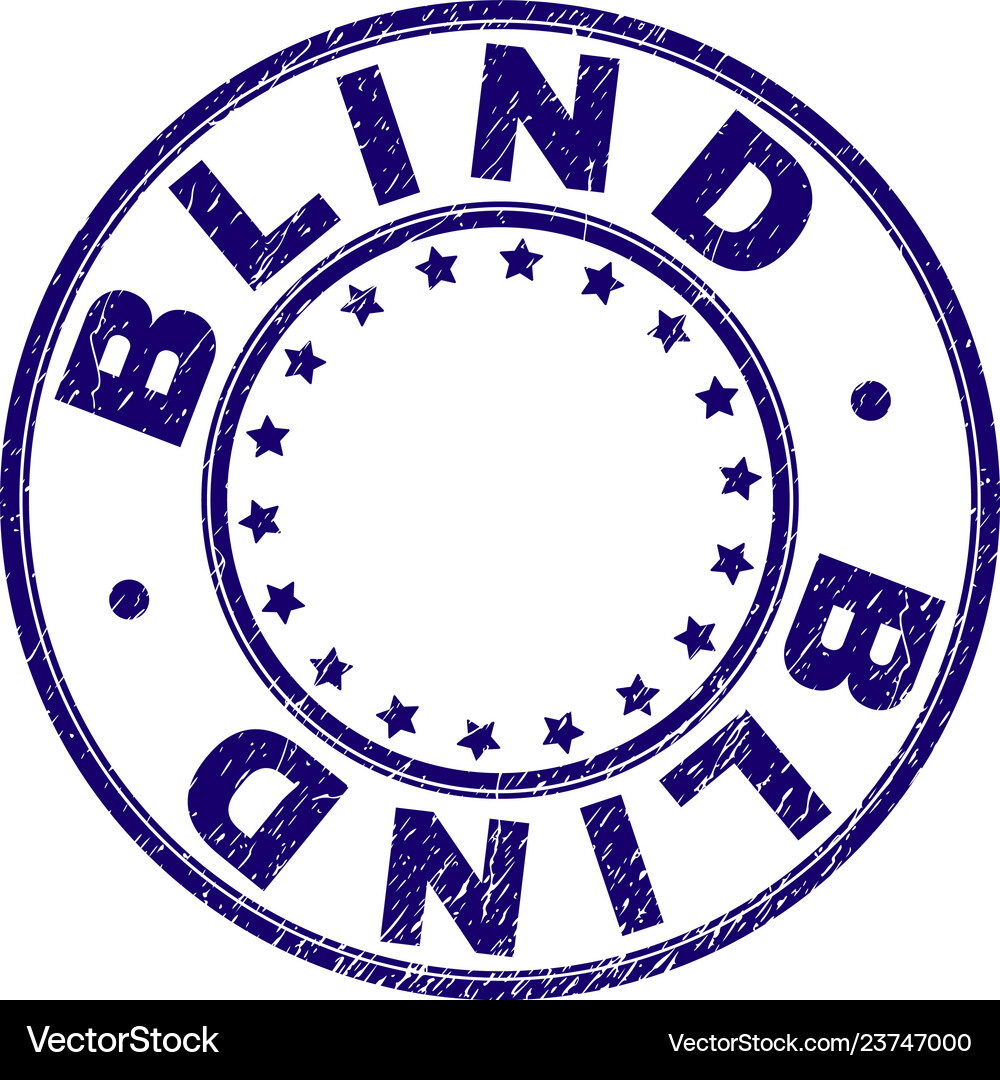 Grunge textured blind round stamp seal Royalty Free Vector