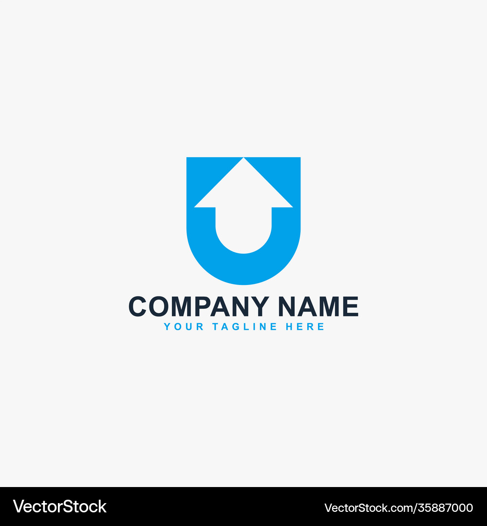 Home and letter u logo design Royalty Free Vector Image