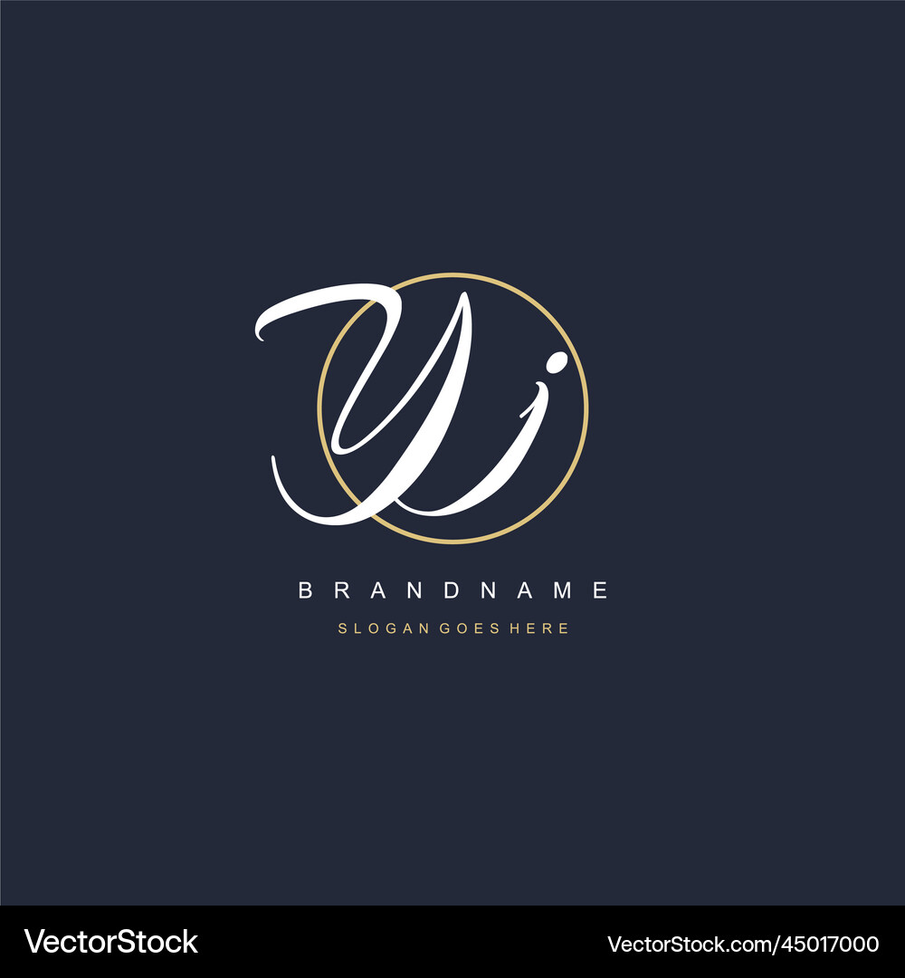 Initial letter yj logo monogram feminine style Vector Image