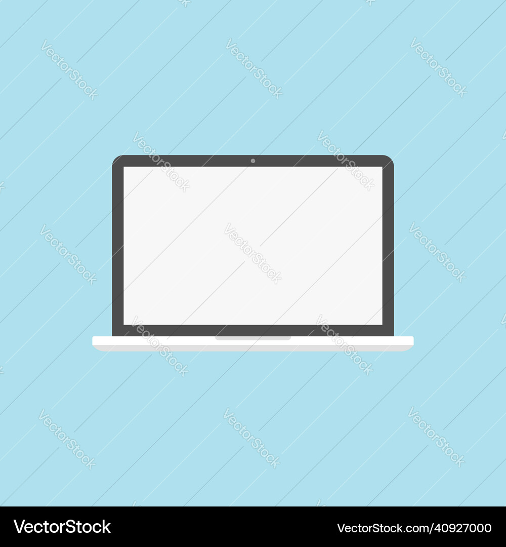 Laptop with blank screen icon in flat style Vector Image