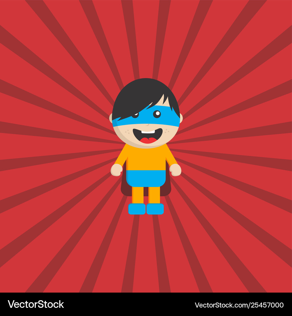 Little superhero flat cartoon Royalty Free Vector Image