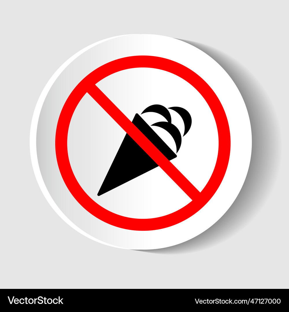 No ice symbol ice cream ice prohibited Royalty Free Vector