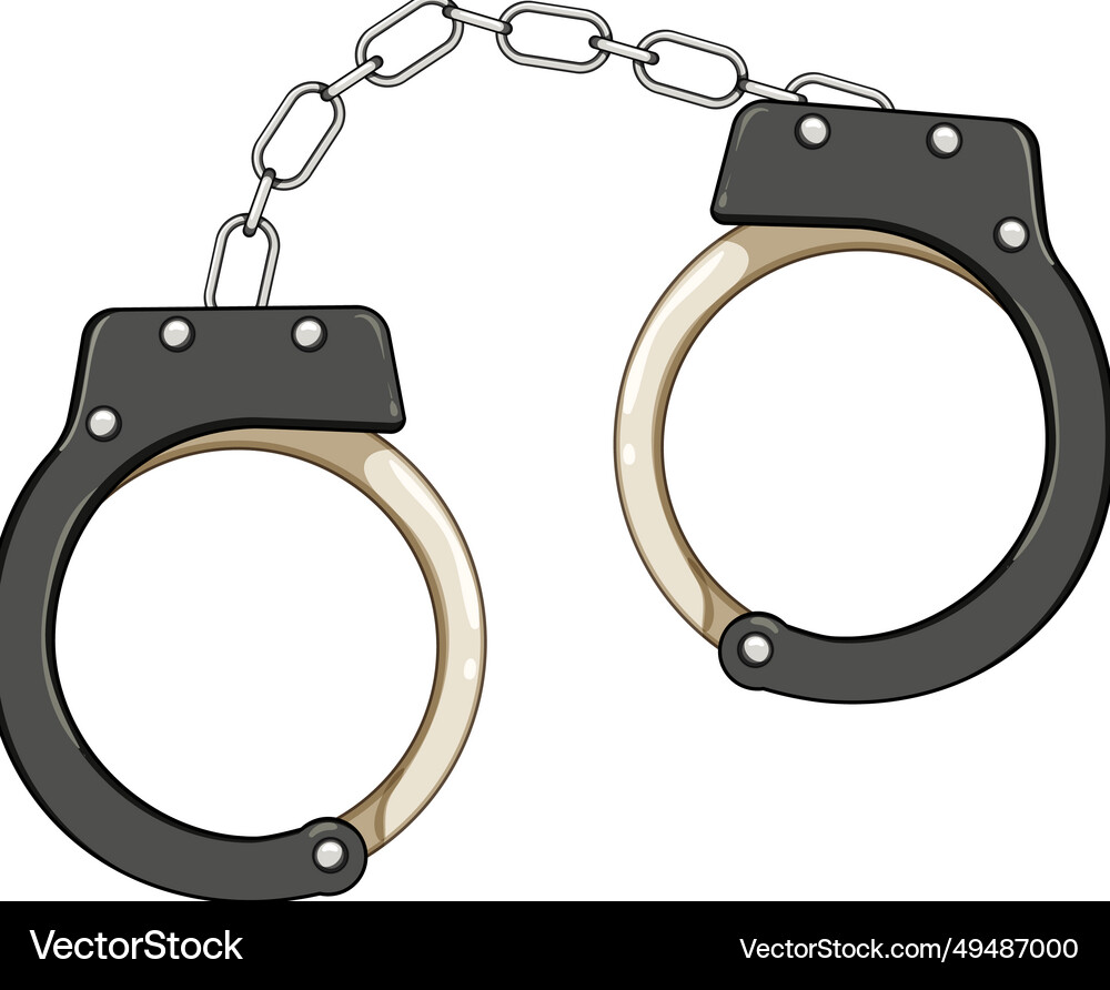 Police handcuffs cartoon Royalty Free Vector Image