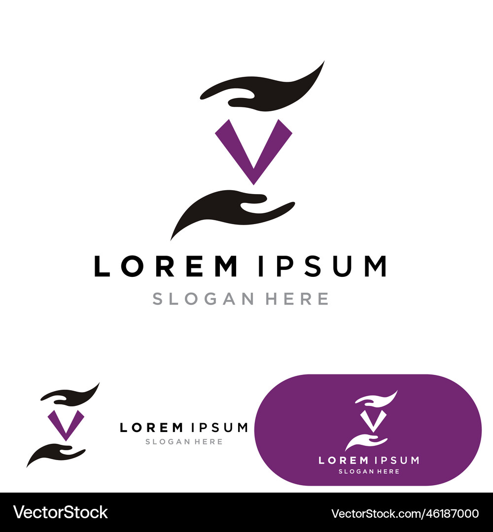 V letter logo and symbol template Royalty Free Vector Image