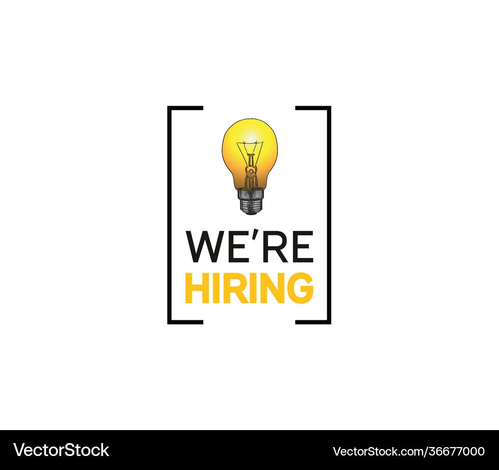 We are hiring simple poster design concept Vector Image