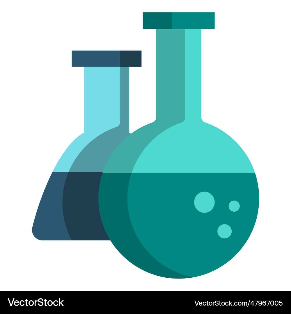 Chemistry flask school icons Royalty Free Vector Image