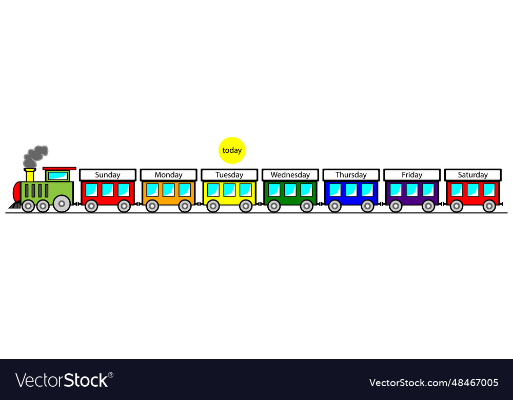 Days of the week train Royalty Free Vector Image