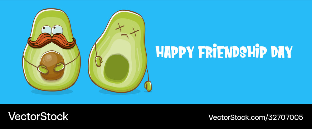 Happy friendship day cartoon comic horizontal Vector Image
