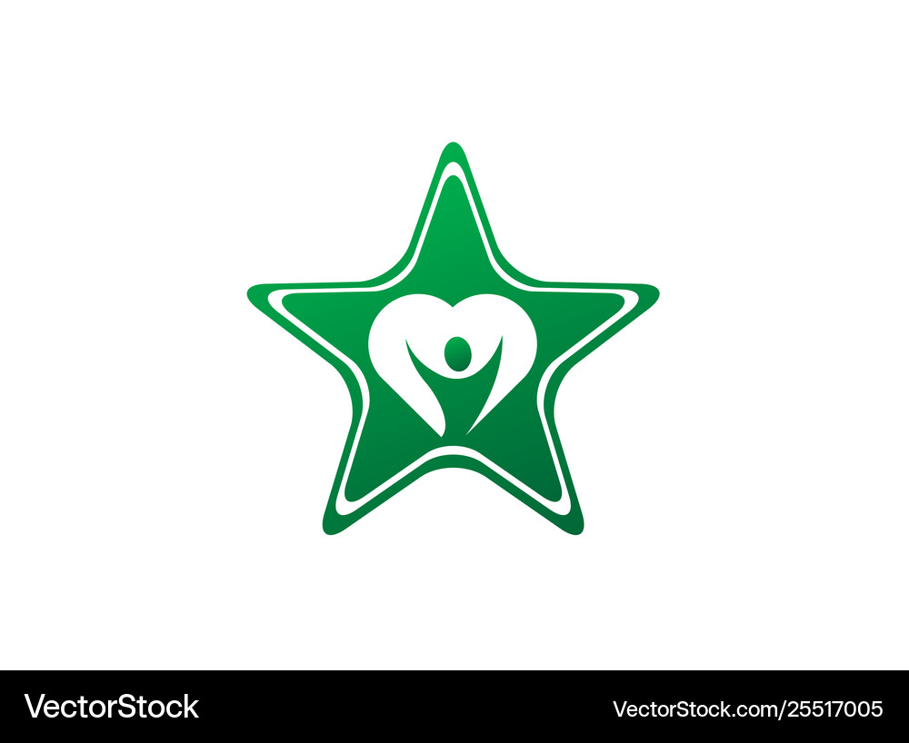 Healthy person open hands inside a heart logo Vector Image