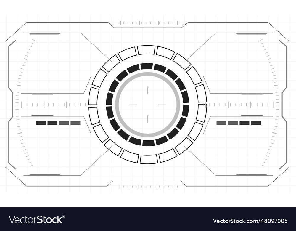 Hud sci-fi interface screen monochrome view Vector Image