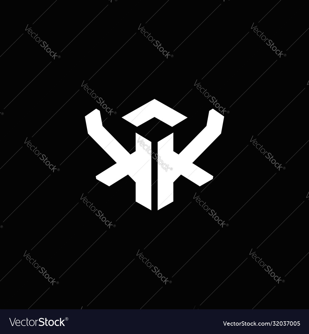 Kk logo monogram with emblem style ribbon design Vector Image Kk logo monogram with emblem style ribbon design Vector Image