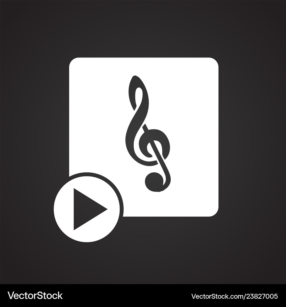 Music icon on black background for graphic and web