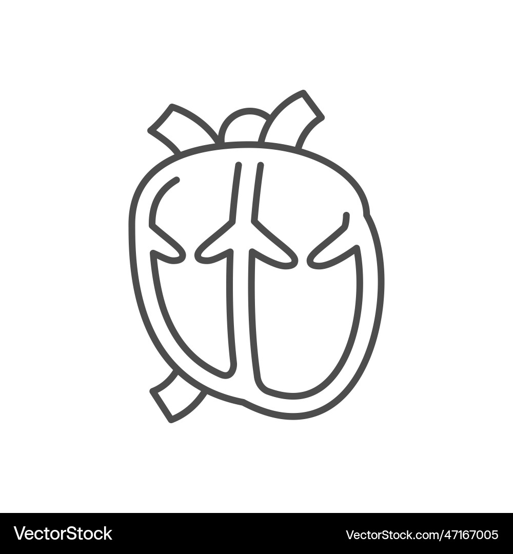 Myocardial dystrophy line outline icon Royalty Free Vector