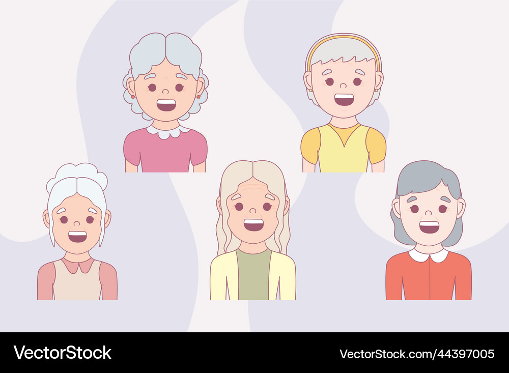 Older people day icons Royalty Free Vector Image