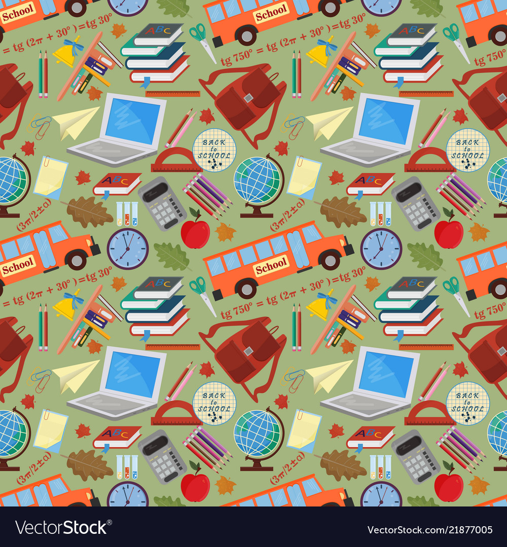 Seamless pattern 2 on a school theme Royalty Free Vector