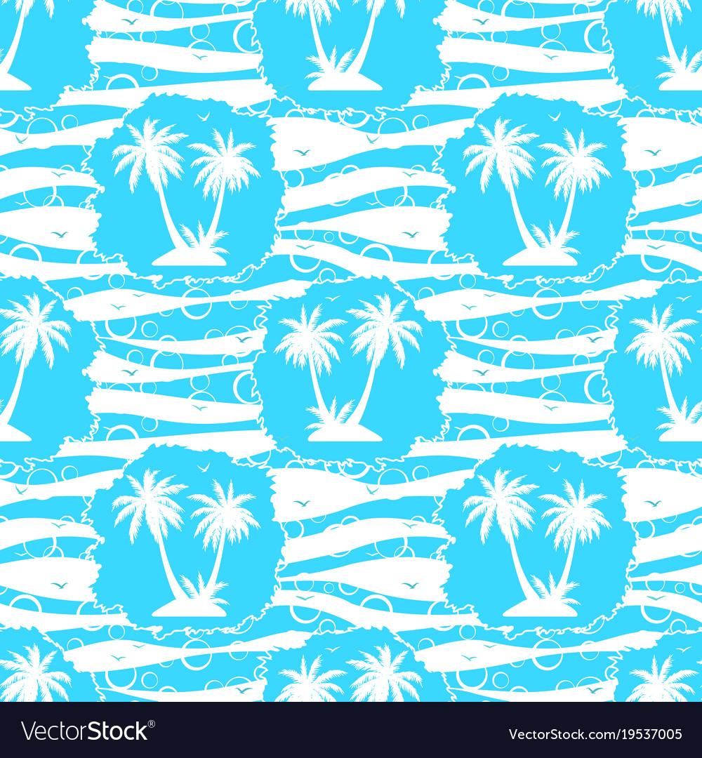 Seamless pattern palms Royalty Free Vector Image